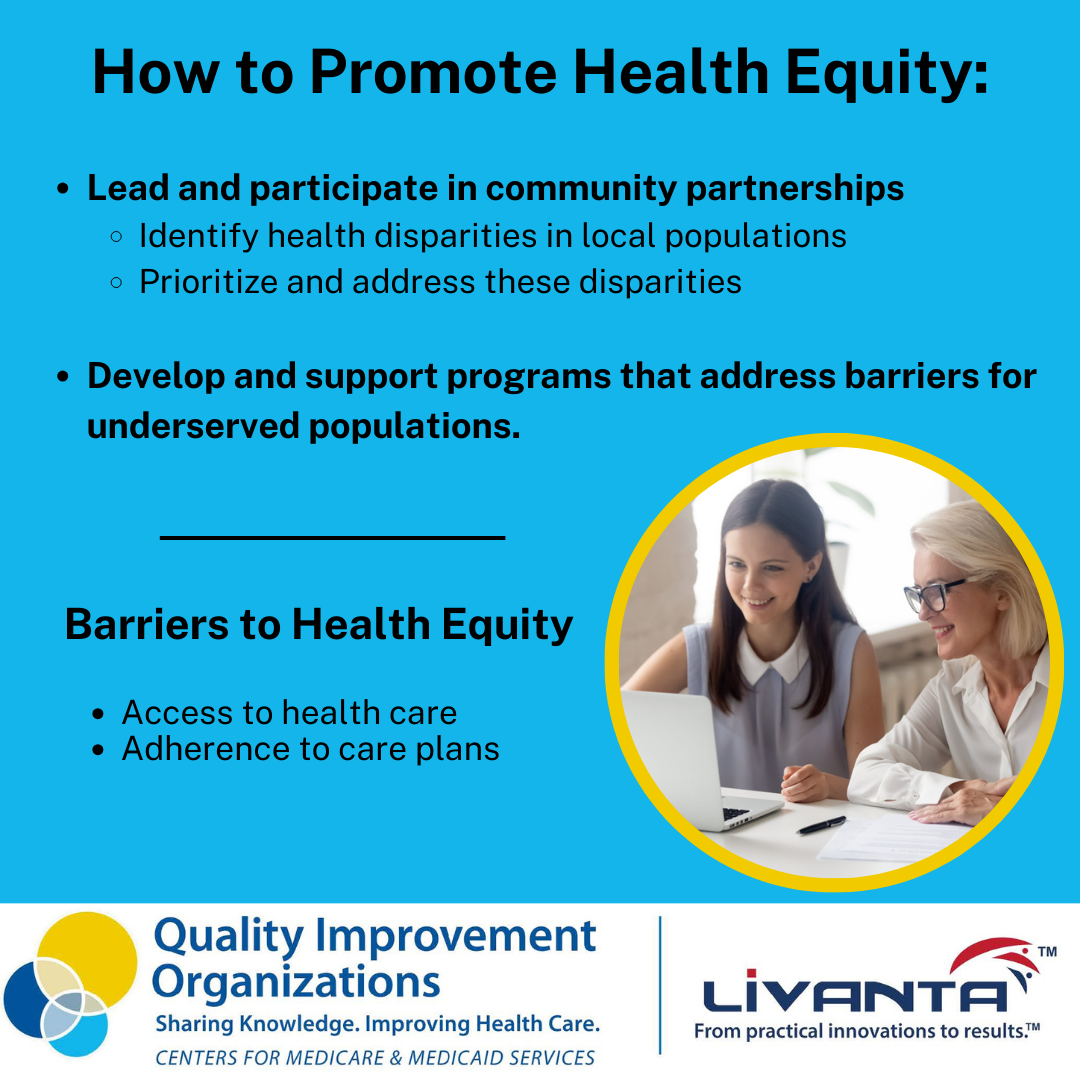 Promote health equity with community partnerships and develop programs ...